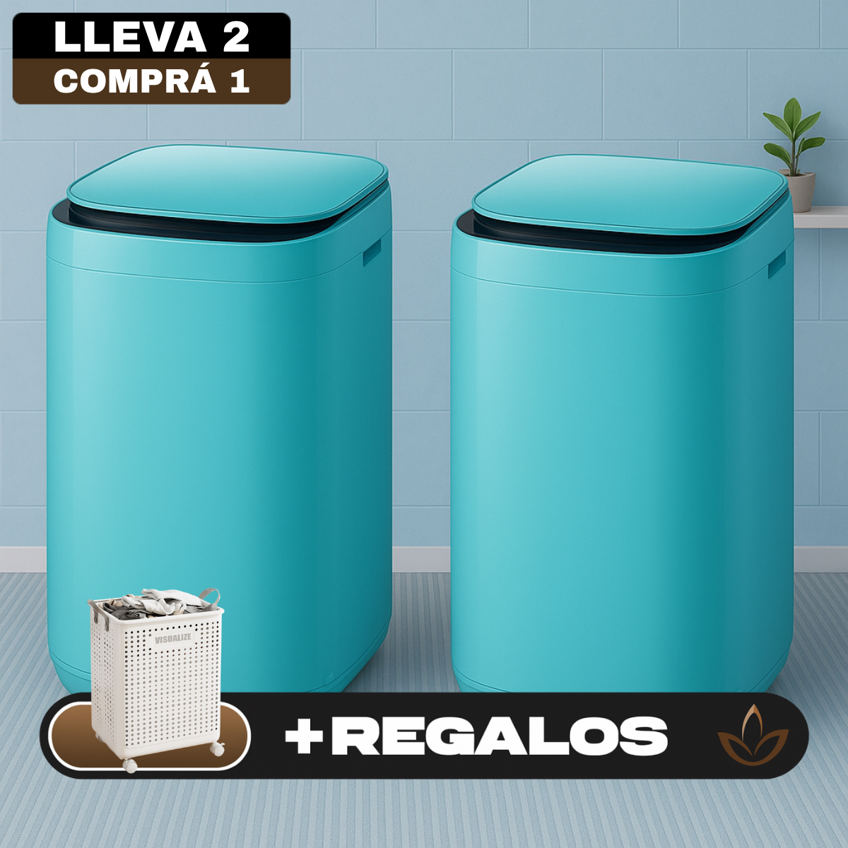 [Llevá 2 Pagá 1] Mini Lavadora TurboWash Inteligente (Ahorrá Agua, Esp